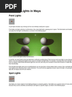 Understanding Maya Lights (Point, Spot, Directional) | PDF | Shadow | Light
