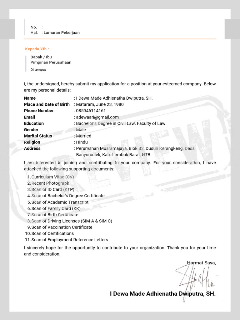 CV Preview - I Dewa Made Adhienatha Dwiputra | PDF