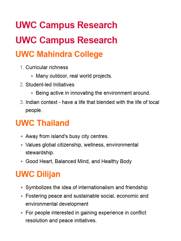 UWC Campus Research | PDF