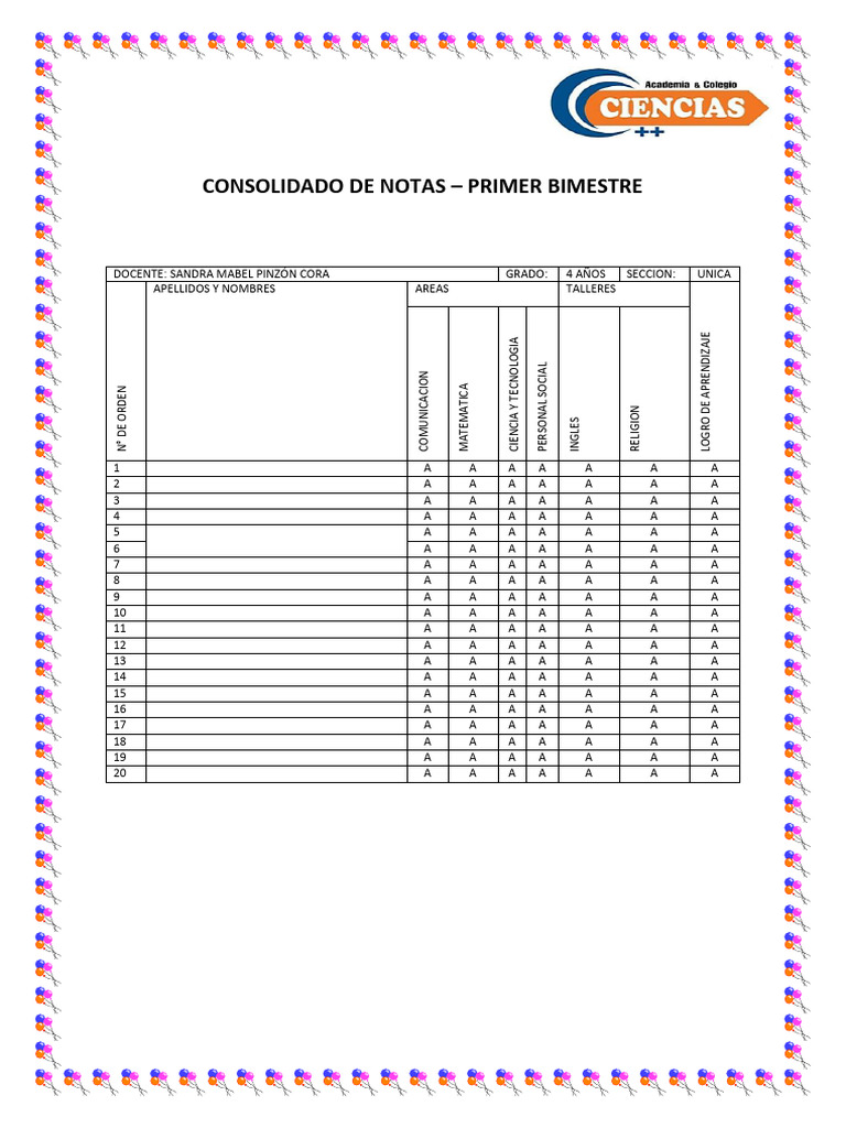 Consolidado Por Bimestre | PDF
