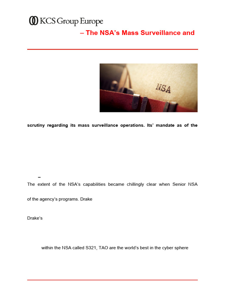 NSA's TAO: Surveillance and Ethics | PDF | National Security Agency ...