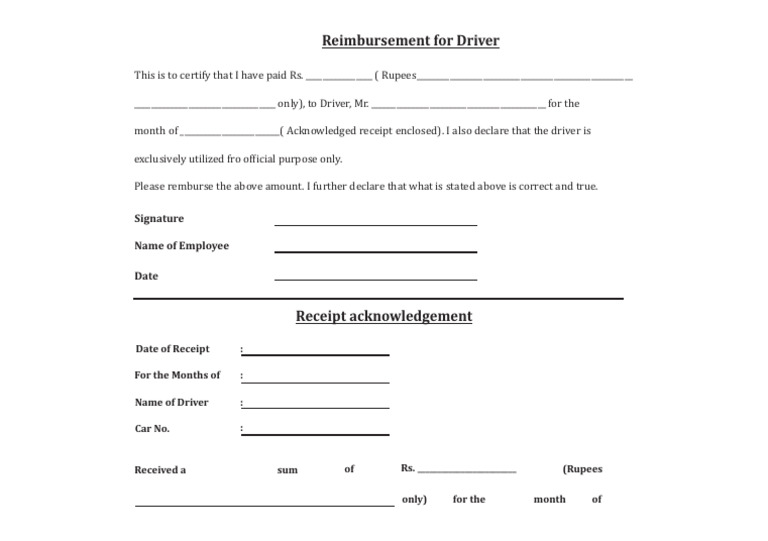 Driver Salary Reimbursement | PDF