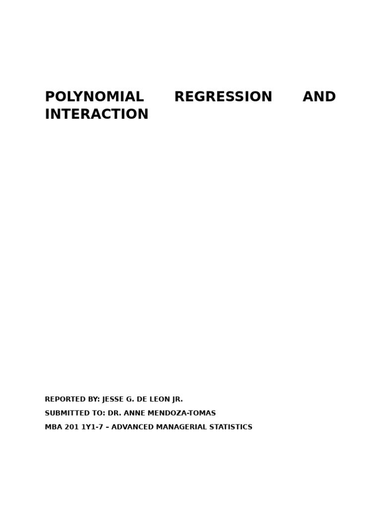 Chapter 3 - Polynomial Regression and Interaction | PDF | Regression Analysis | Linear Regression