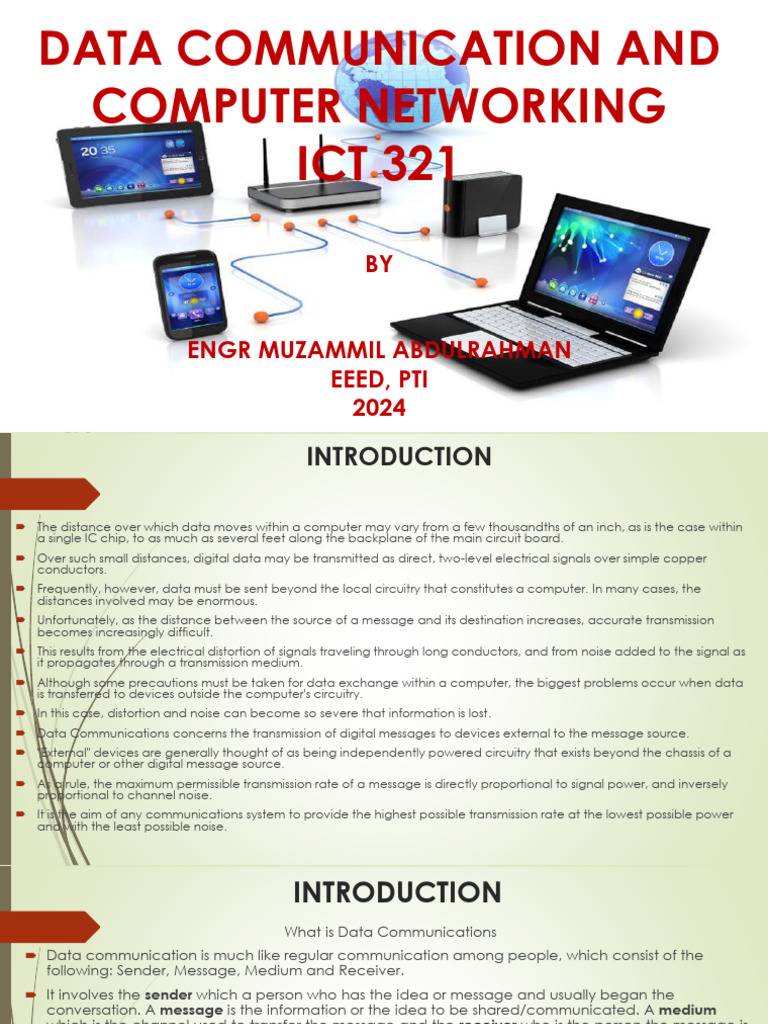 ICT 321 Data Communication Slides 2024 | PDF | Computer Network | Network Switch