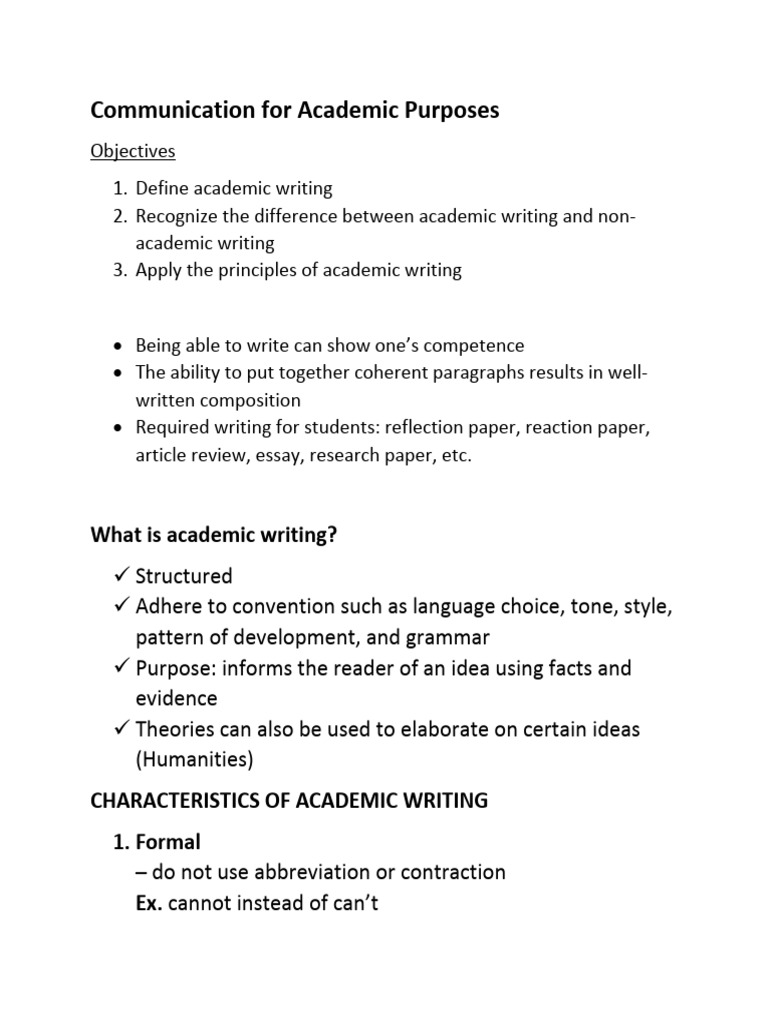 Communication For Academic Purposes | PDF | Human Communication ...