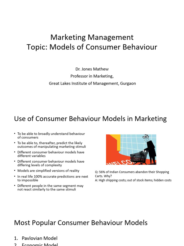 Consumer Behavior Models Guide | PDF | Behavior | Behavioural Sciences