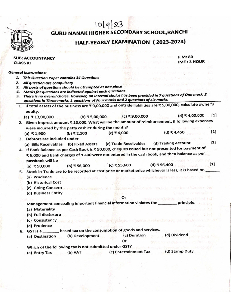 Accounts Prv Qpaper | PDF