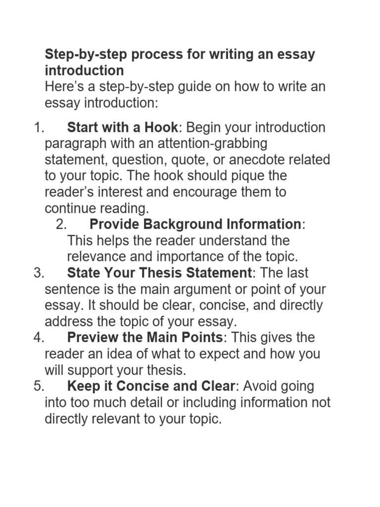 Essay Intro Guide for Students | PDF