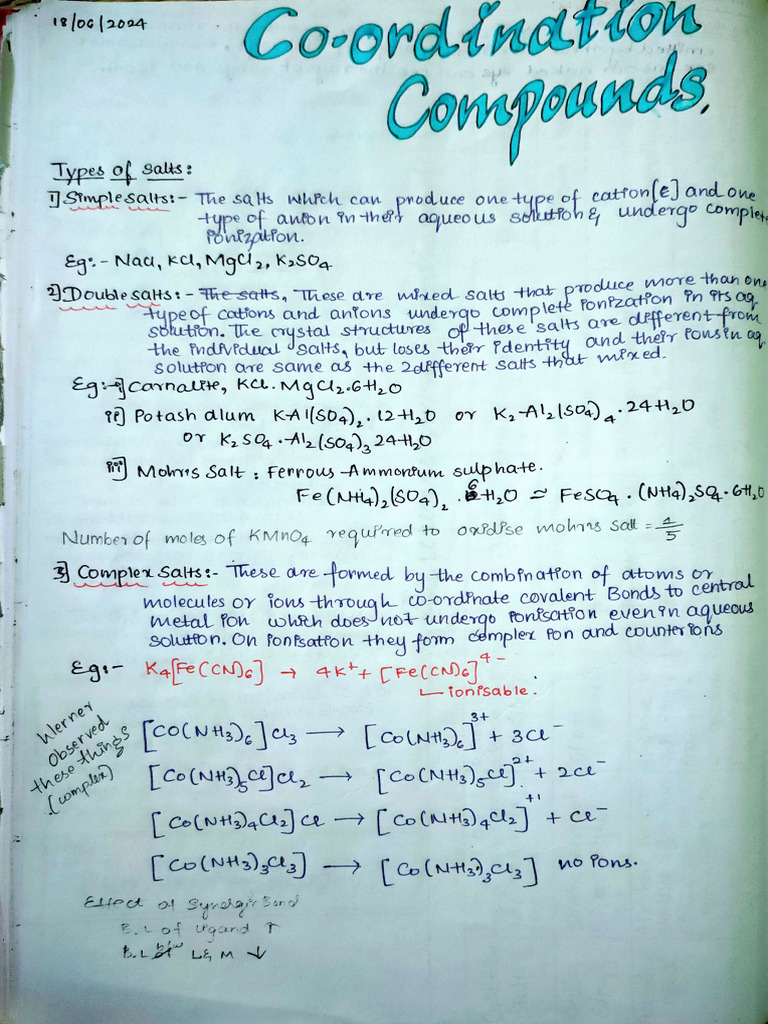 Coordination Compounds | PDF