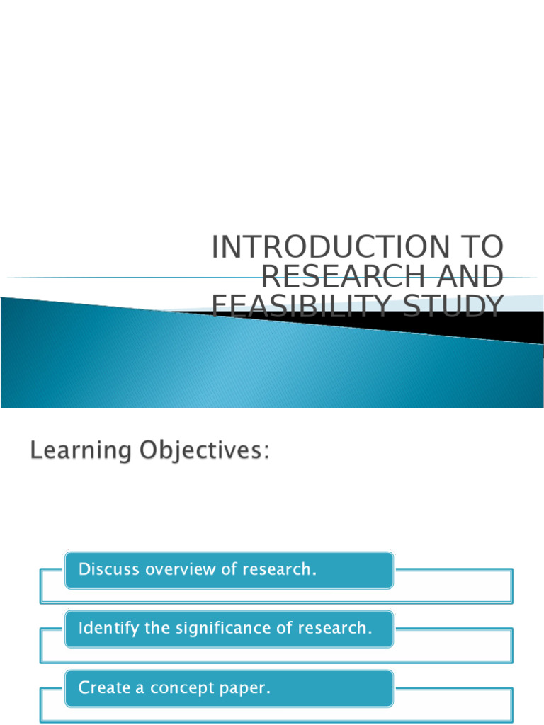 Introduction To Research and Feasbility Study | PDF | Feasibility Study ...
