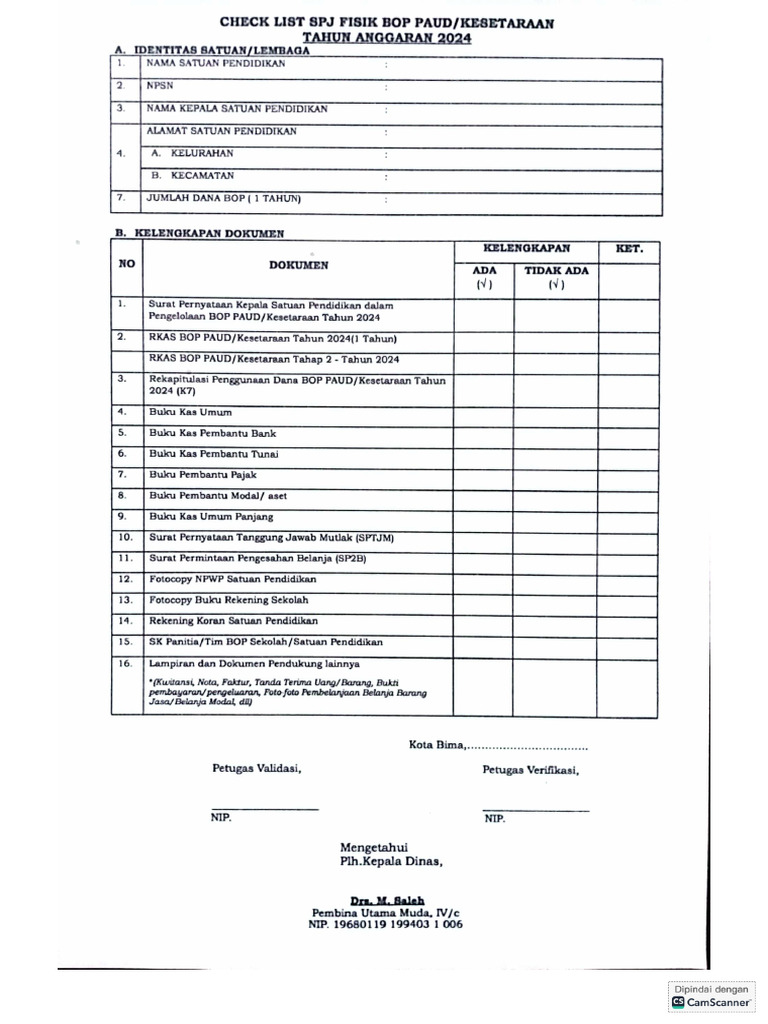 Checklist SPJ Fisik Tahap 2 | PDF