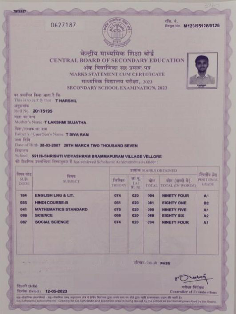 Class x Certificate | PDF