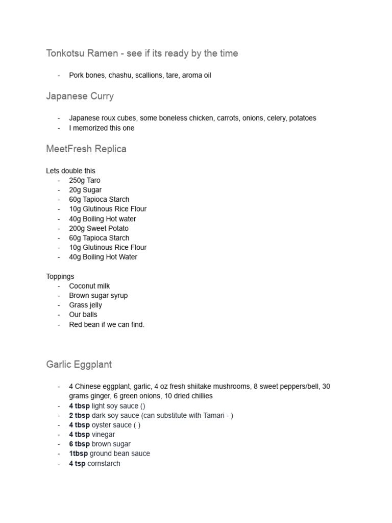Cookout Menu | PDF