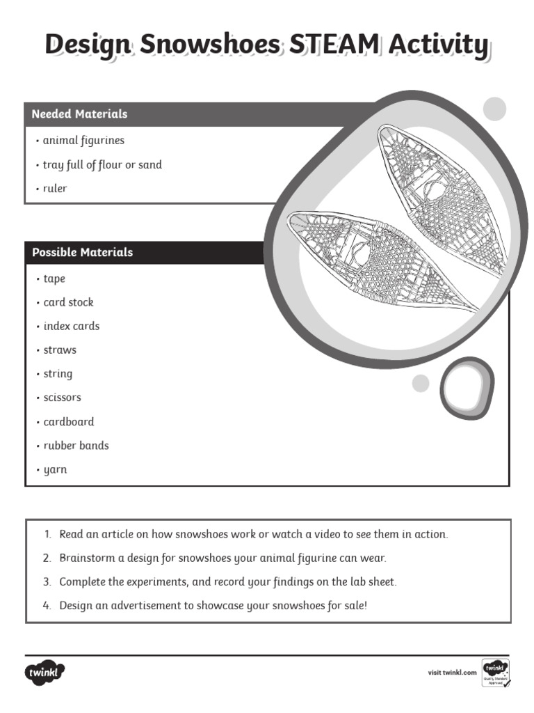 Snowshoe Design STEAM Activity Guide | PDF