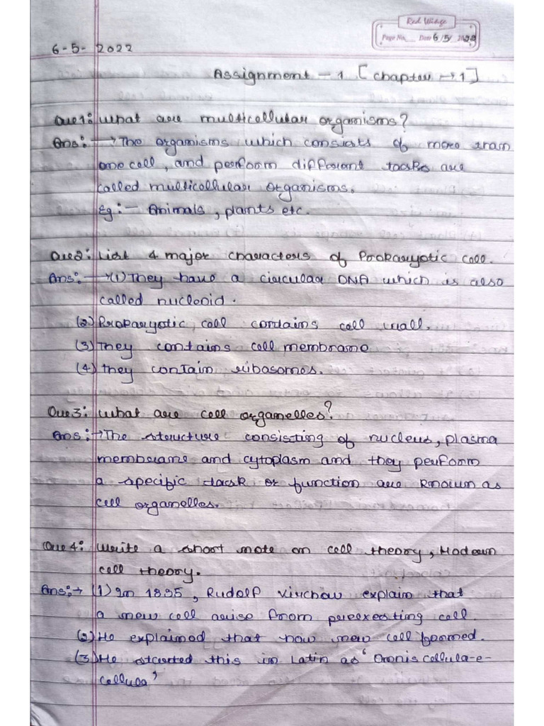 BIOLOGY ASSIGNMENT 1,2,3 | PDF