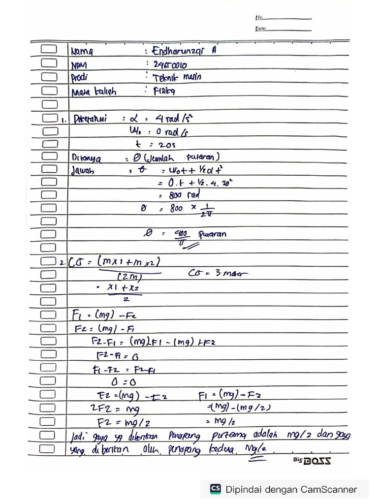 UAS Fisika Endharu (24650010) Teknikmesin | PDF