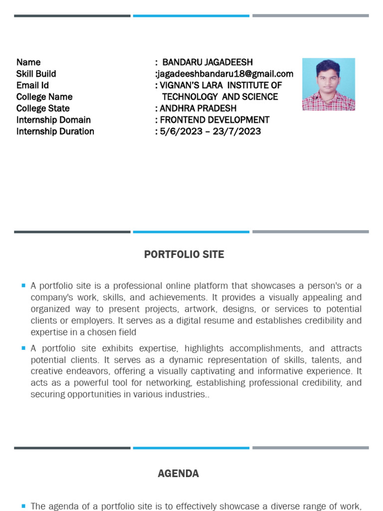 FED Portfolio Ppt | PDF | Bootstrap (Front End Framework) | Computing