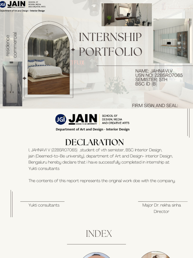 Internship Portfolio: Name: Jahnavi.V USN NO: 22BSR07065 Semister: 5Th BSC Id (B) | PDF