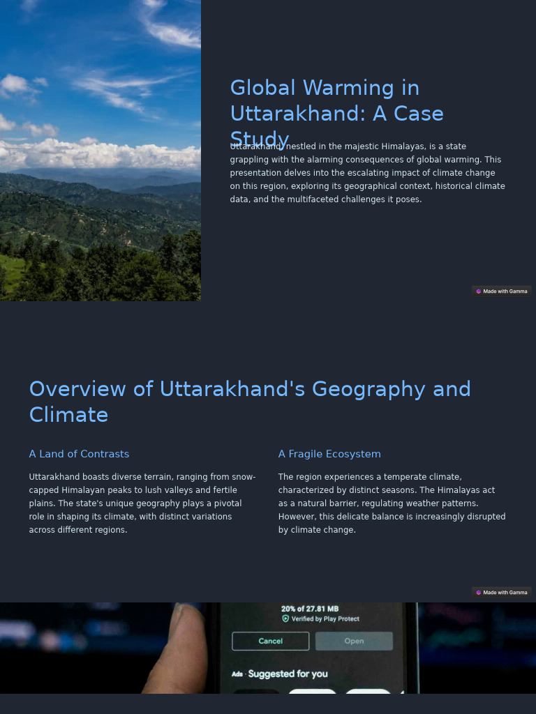 Global Warming in Uttarakhand A Case Study | PDF | Climate Change ...