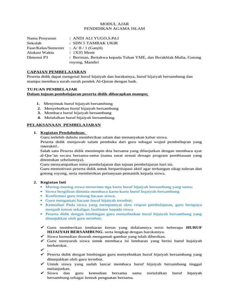 MODUL AJAR Buatan Baru Saya | PDF