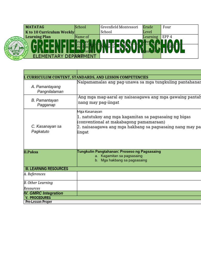 Lesson 14 Tle 4 | PDF