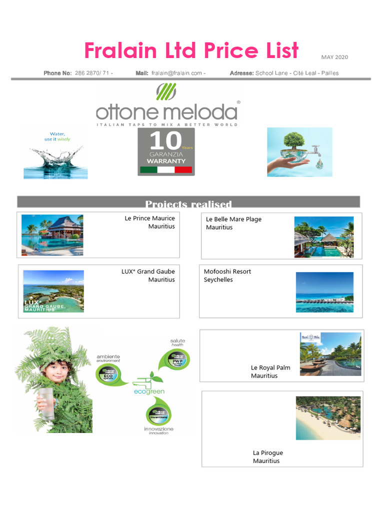 OM by Fralain Price List MAY 2020 ND200309 5 | PDF | Bathroom | Home ...