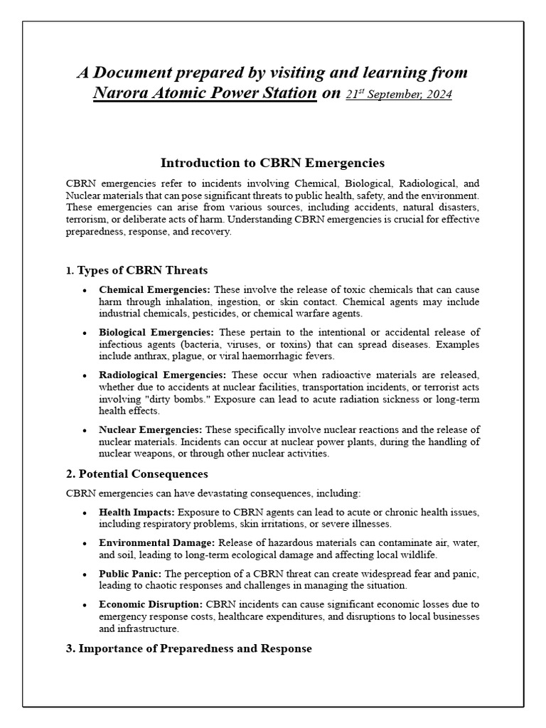 NAPS Report | PDF | Emergency Management | Cbrn Defense