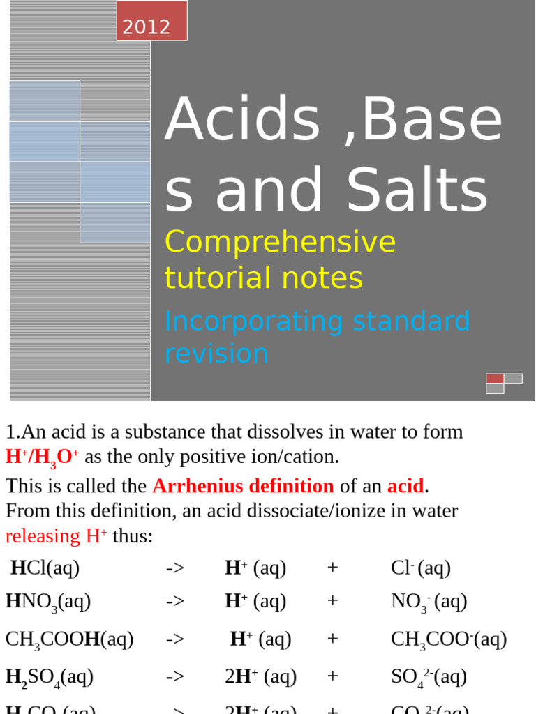 Acids Bases and Salts Ppts | PDF | Hydroxide | Salt (Chemistry)
