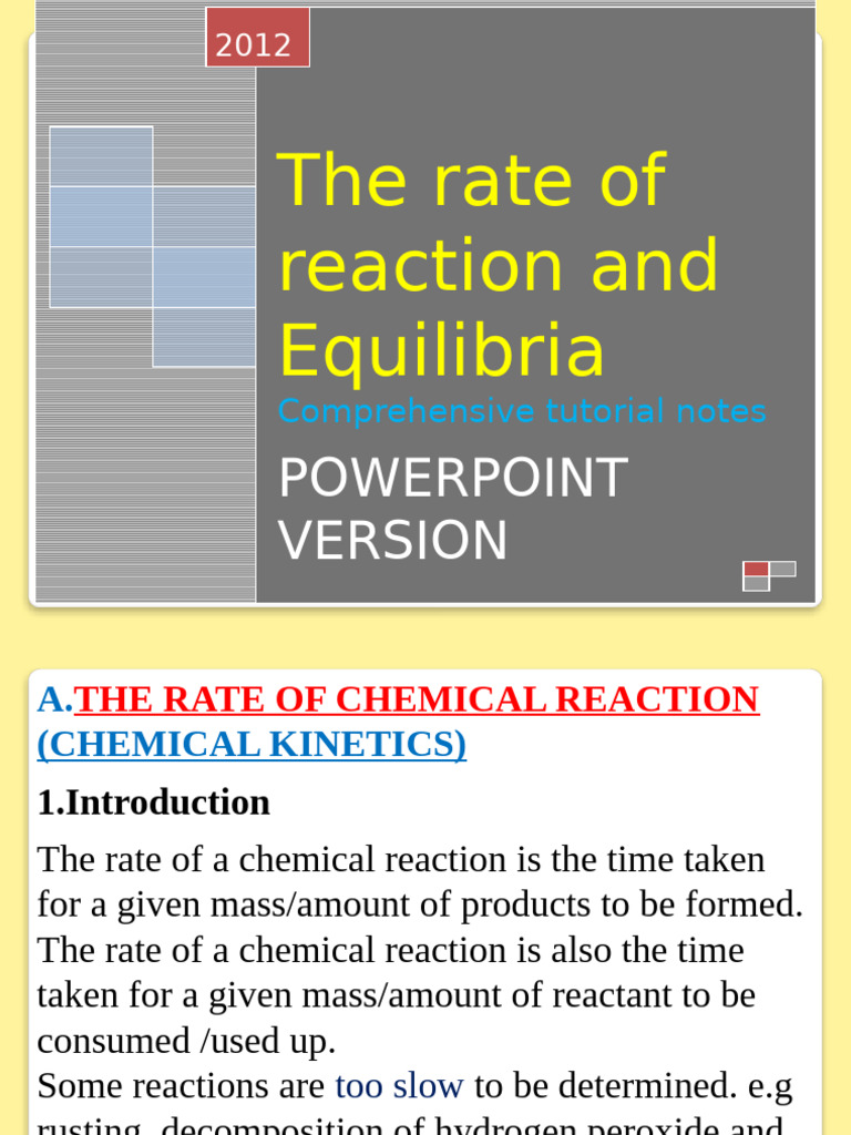Rate of Reaction Ppts | PDF | Reaction Rate | Chemical Reactions