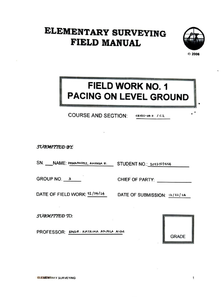 Pacing Techniques in Elementary Surveying | PDF | Surveying | Metrology