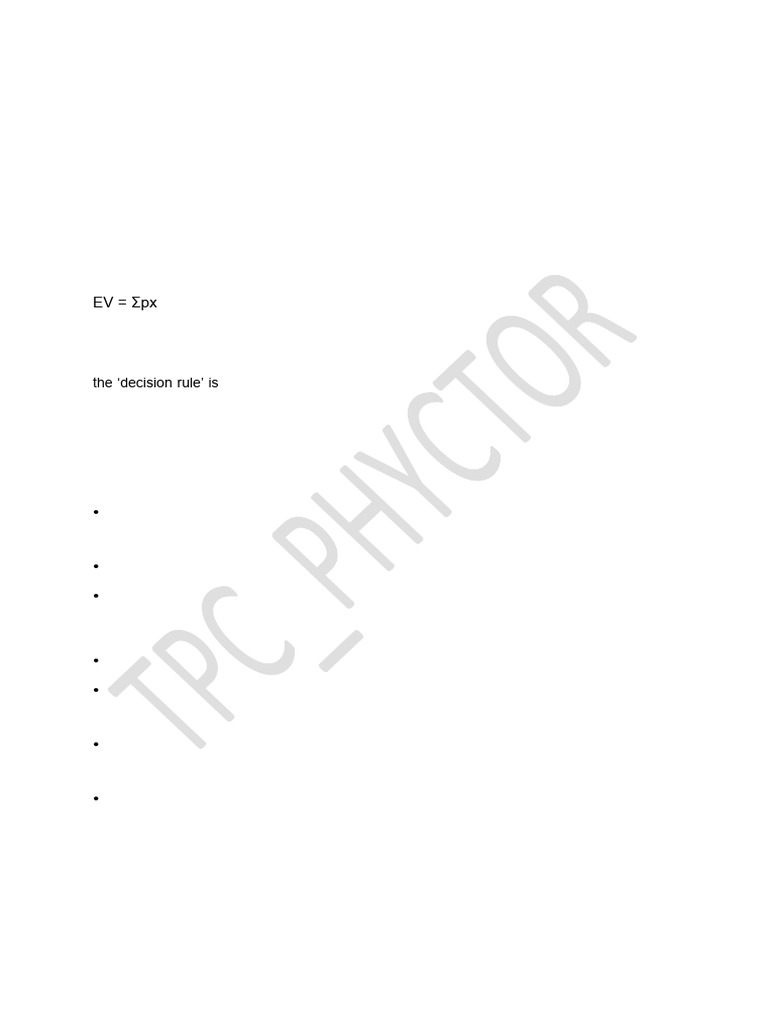Expected Value and Decision Tree | PDF | Expected Value | Weighted Arithmetic Mean