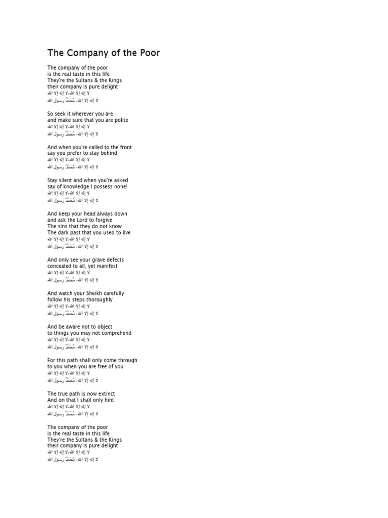 The Company of The Poor Poem Tamer Degheidy | PDF