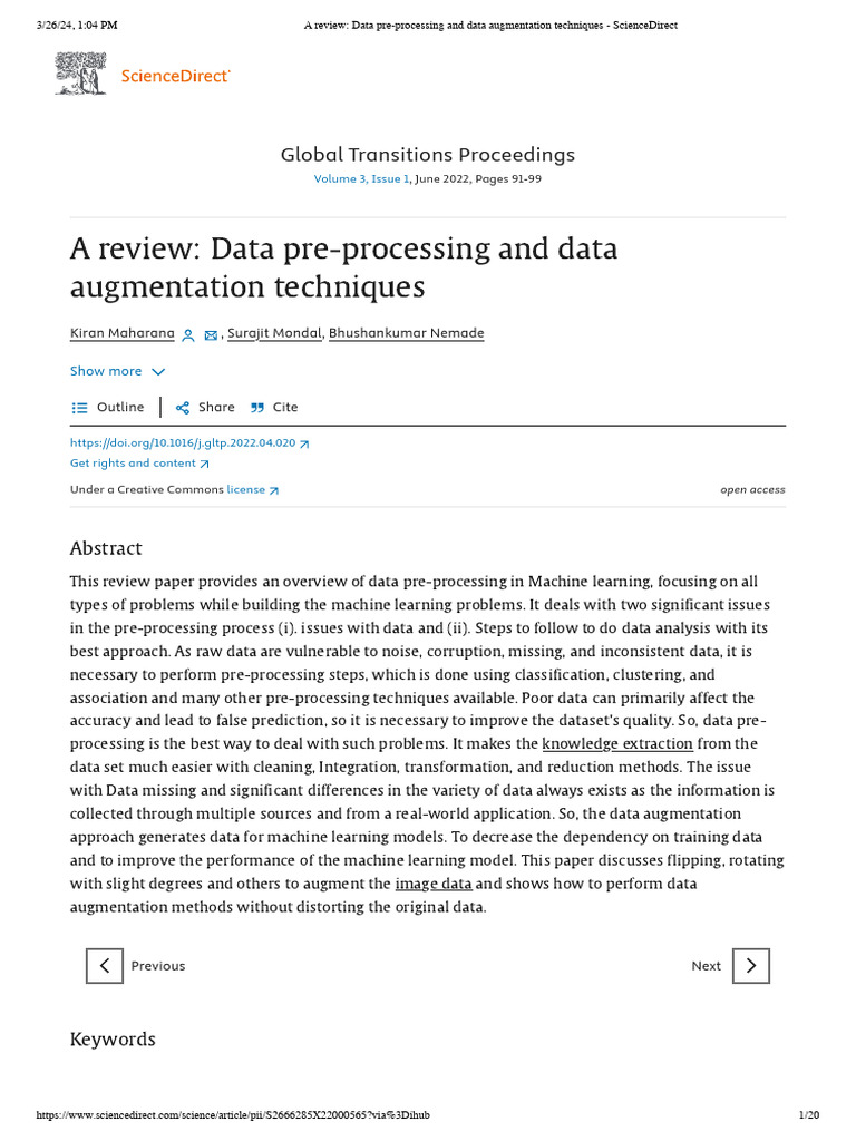 Data Pre-Processing & Augmentation Review | PDF | Cluster Analysis ...