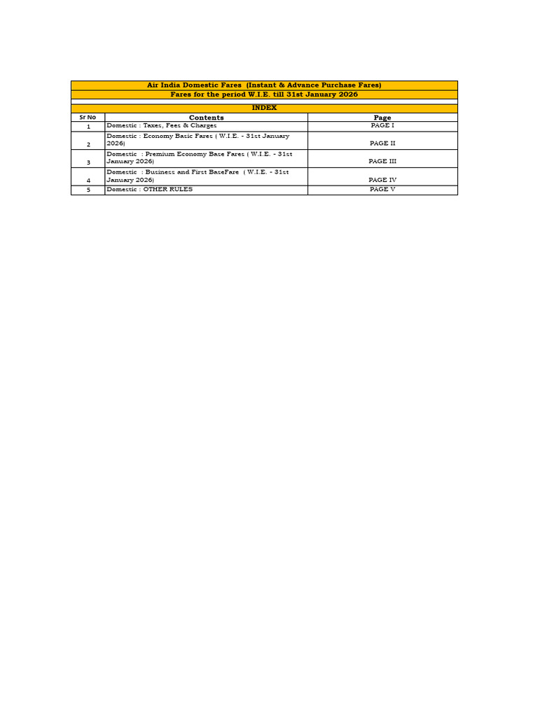 Tariff Sheet As On 14january2025 | PDF