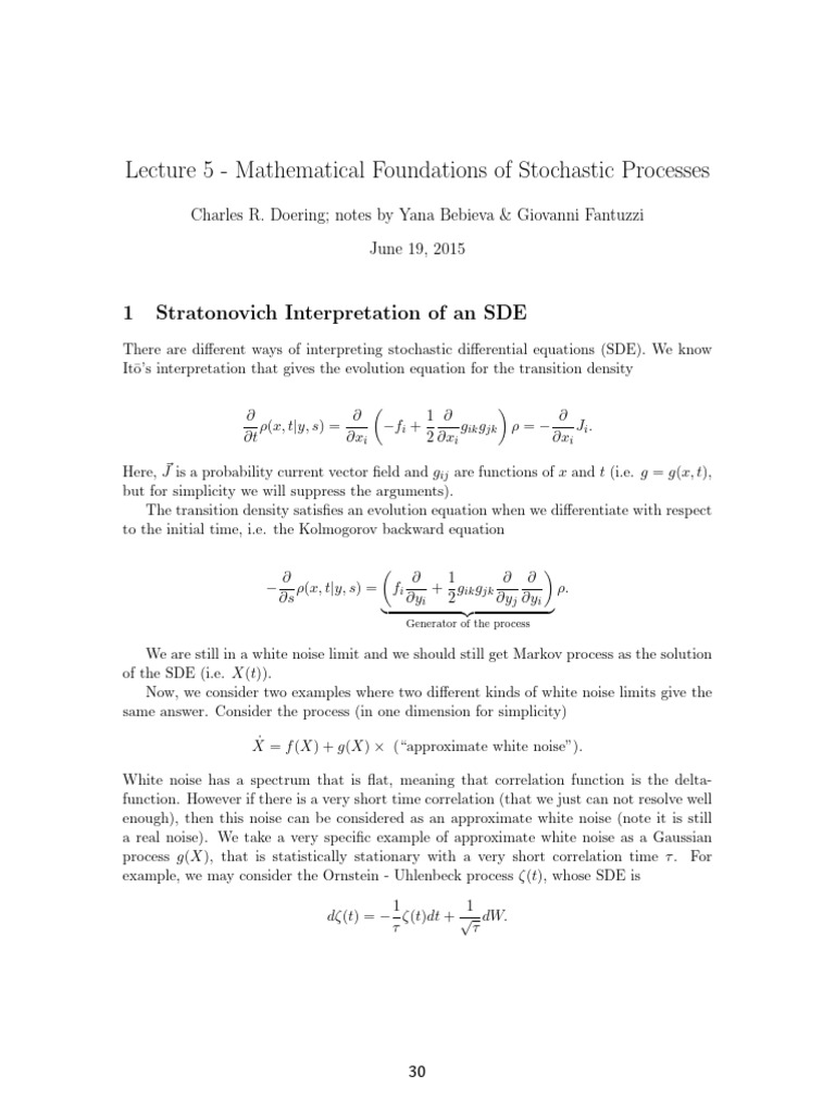 Stratonovich vs Itô SDE Interpretation | PDF | Stochastic Differential Equation | Applied ...