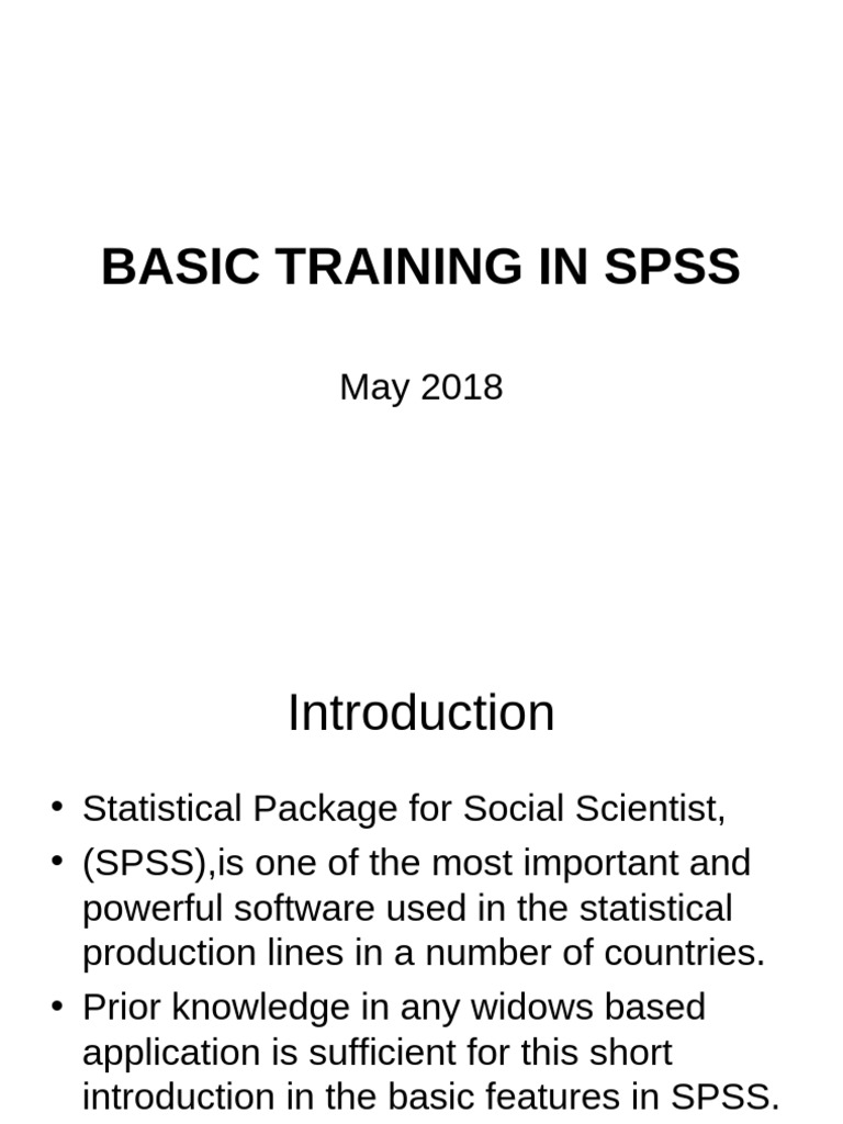 Basic Training in Spss WFP | PDF | Spss | Level Of Measurement