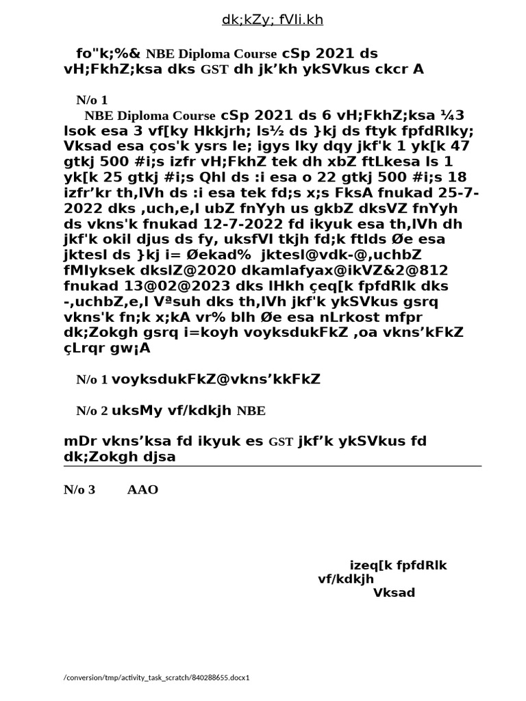 Note Sheet NBE | PDF