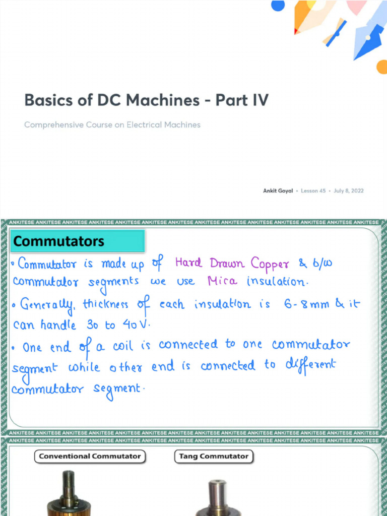 Basics of DC Machines Part IV With Anno | PDF