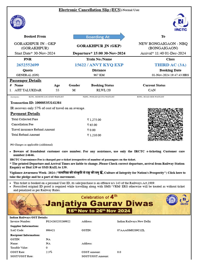 Cancel Ticket | PDF | Identity Document | Payments