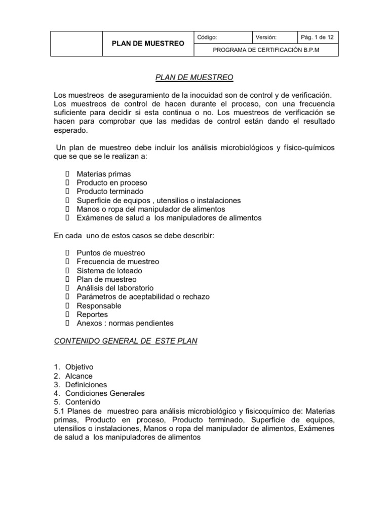 2.Plan de Muestreo | Muestreo (Estadísticas) | Calidad (comercial)