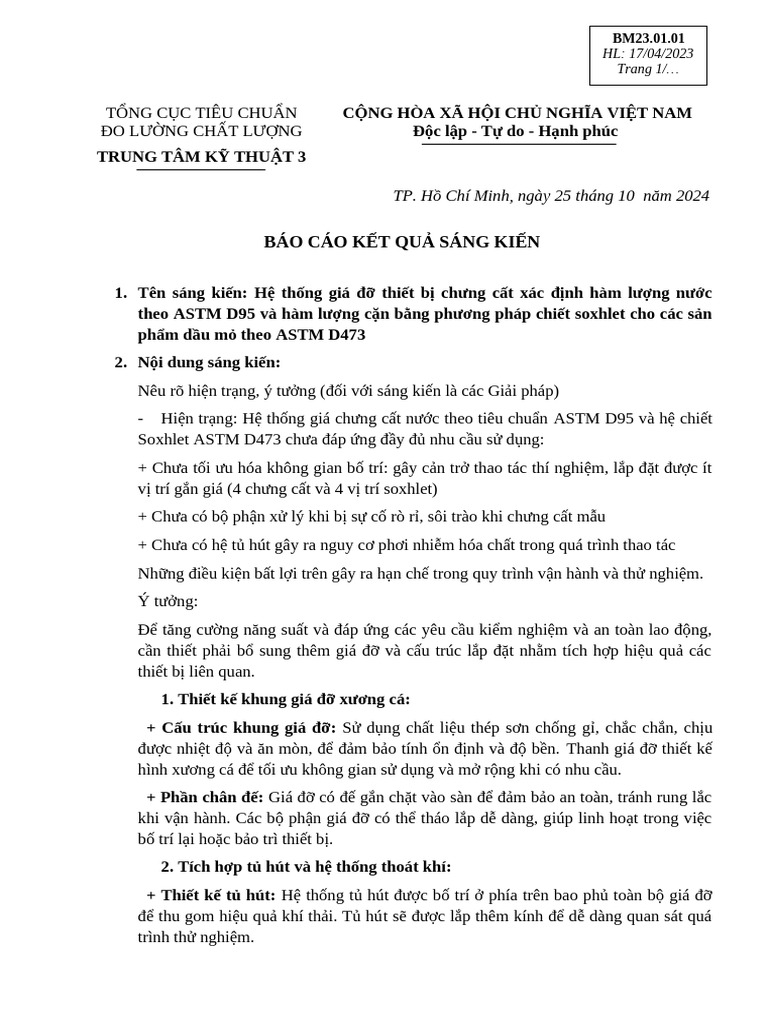 BM23.01.01 Giá chưng cất | PDF