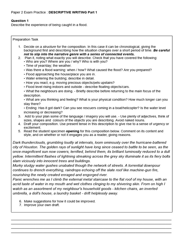 Practice4 - Paper 2_ Descriptive Writing | PDF