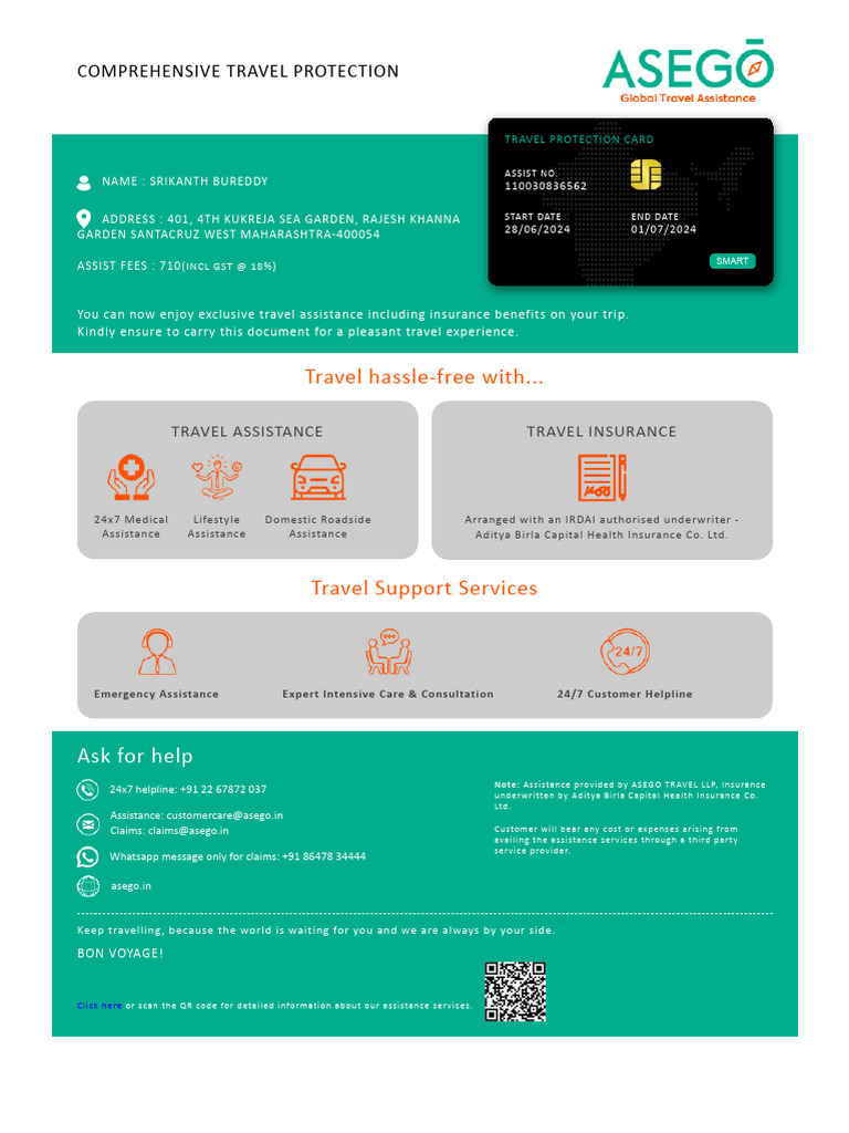 Comprehensive Travel Insurance Details | PDF | Insurance | Deductible