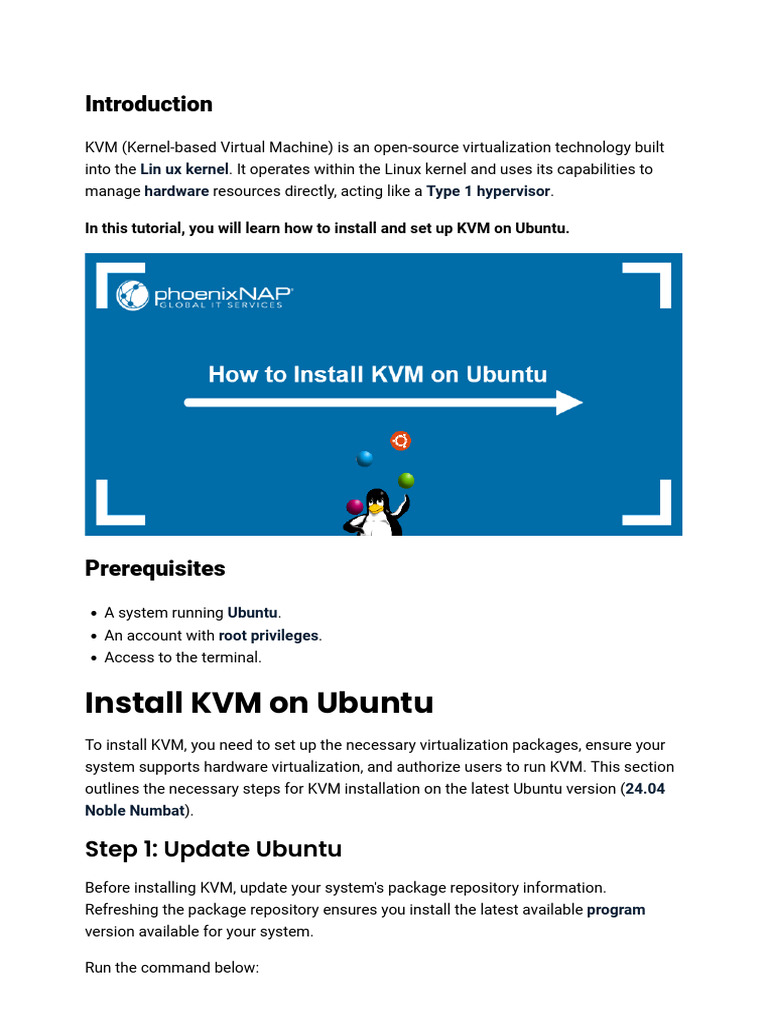 How To Install KVM On Ubuntu | PDF | Operating System | Virtual Machine