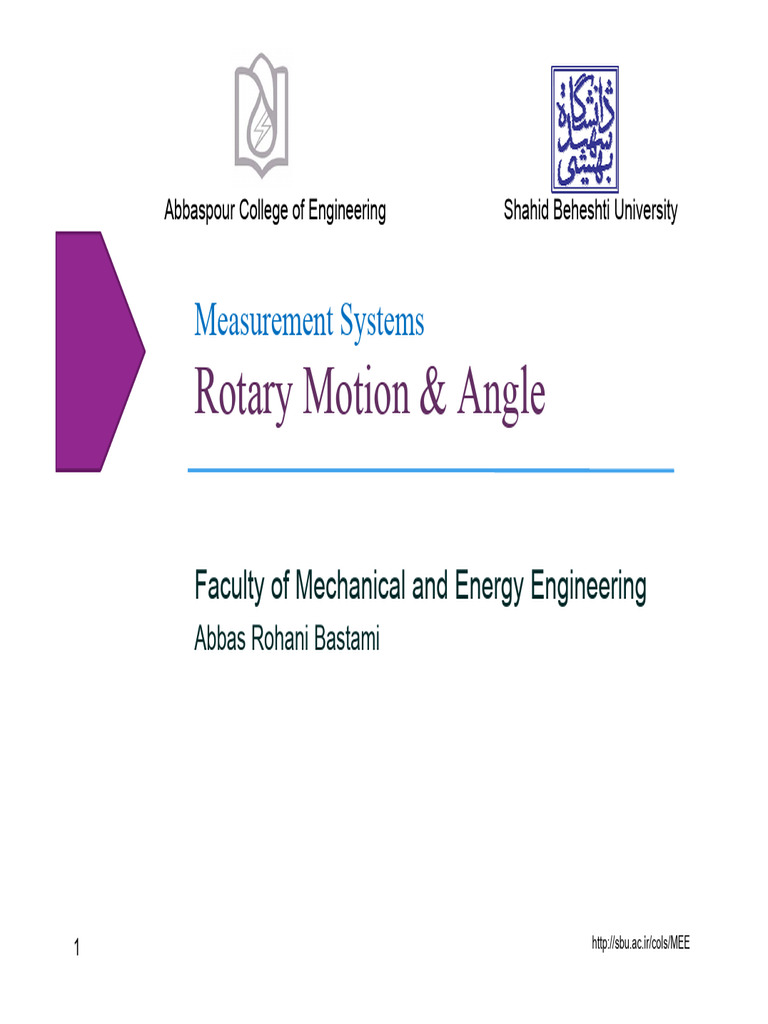 20-Measurement - Rotary Motion | PDF