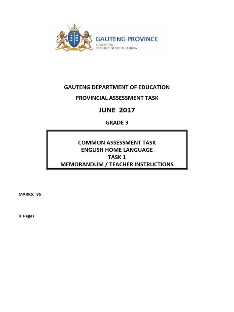 Grade 3 Provincial Exam English HL June 2017 Possible Answer | PDF ...