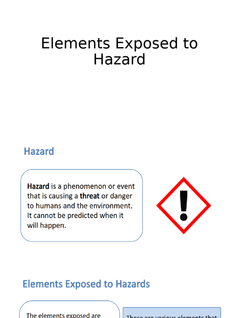 Elements Exposed To Hazard | PDF