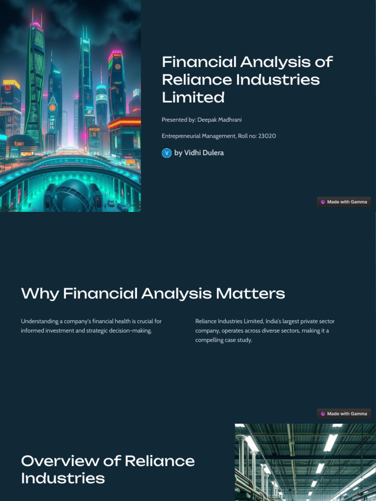 Financial Analysis of Reliance Industries | PDF | Innovation | Economies
