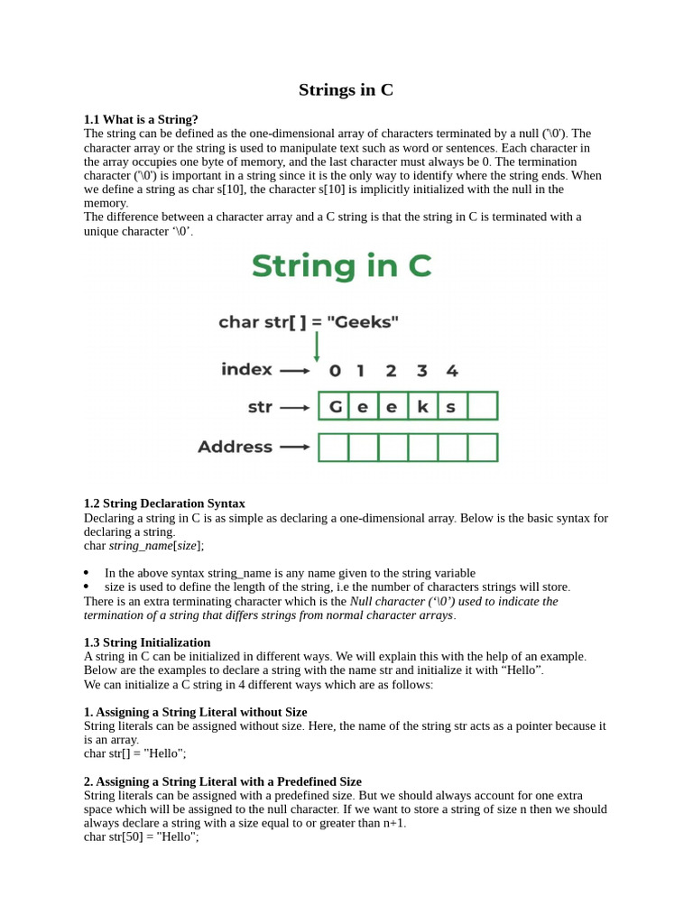 STRINGS IN C | PDF | String (Computer Science) | Software STRINGS IN C | PDF | String (Computer Science) | Software