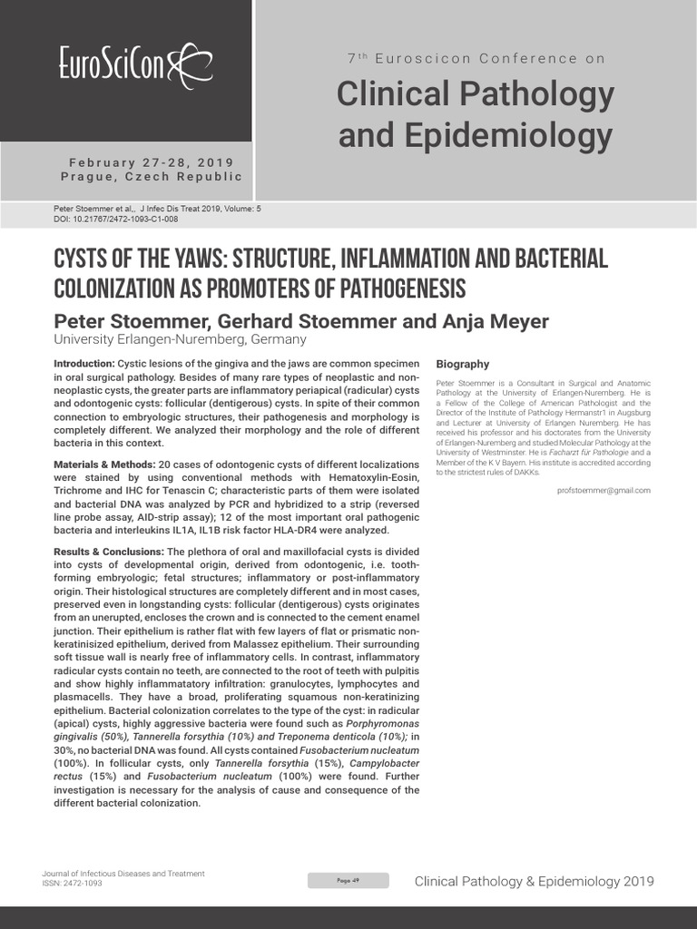 Cysts of the Yaws Structure Inflammation | PDF | Pathology | Epithelium